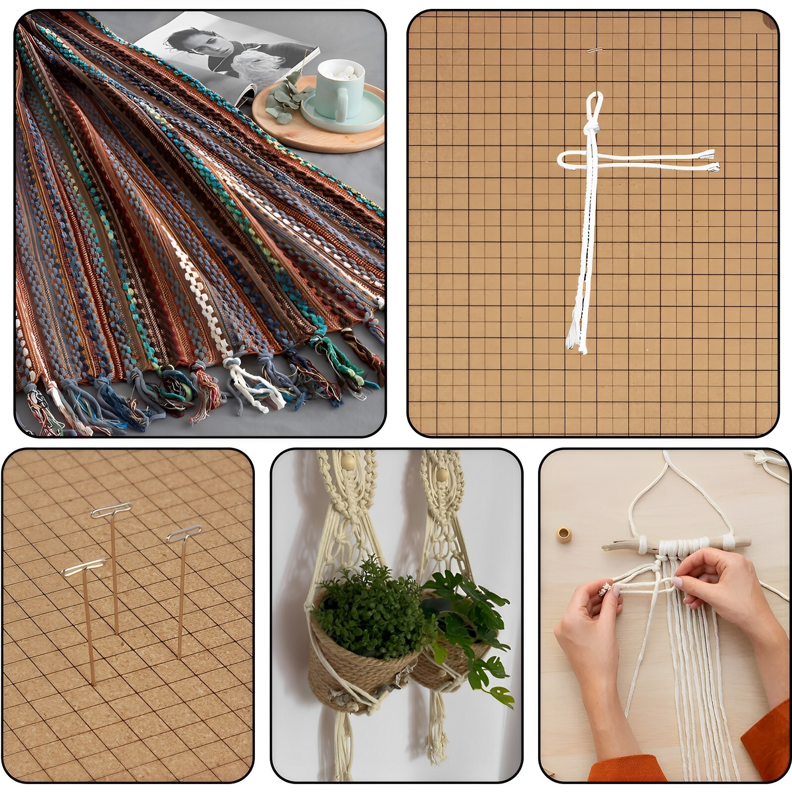 Macrame Board with Grids Double Sided Macrame Project Board with 30 T ...