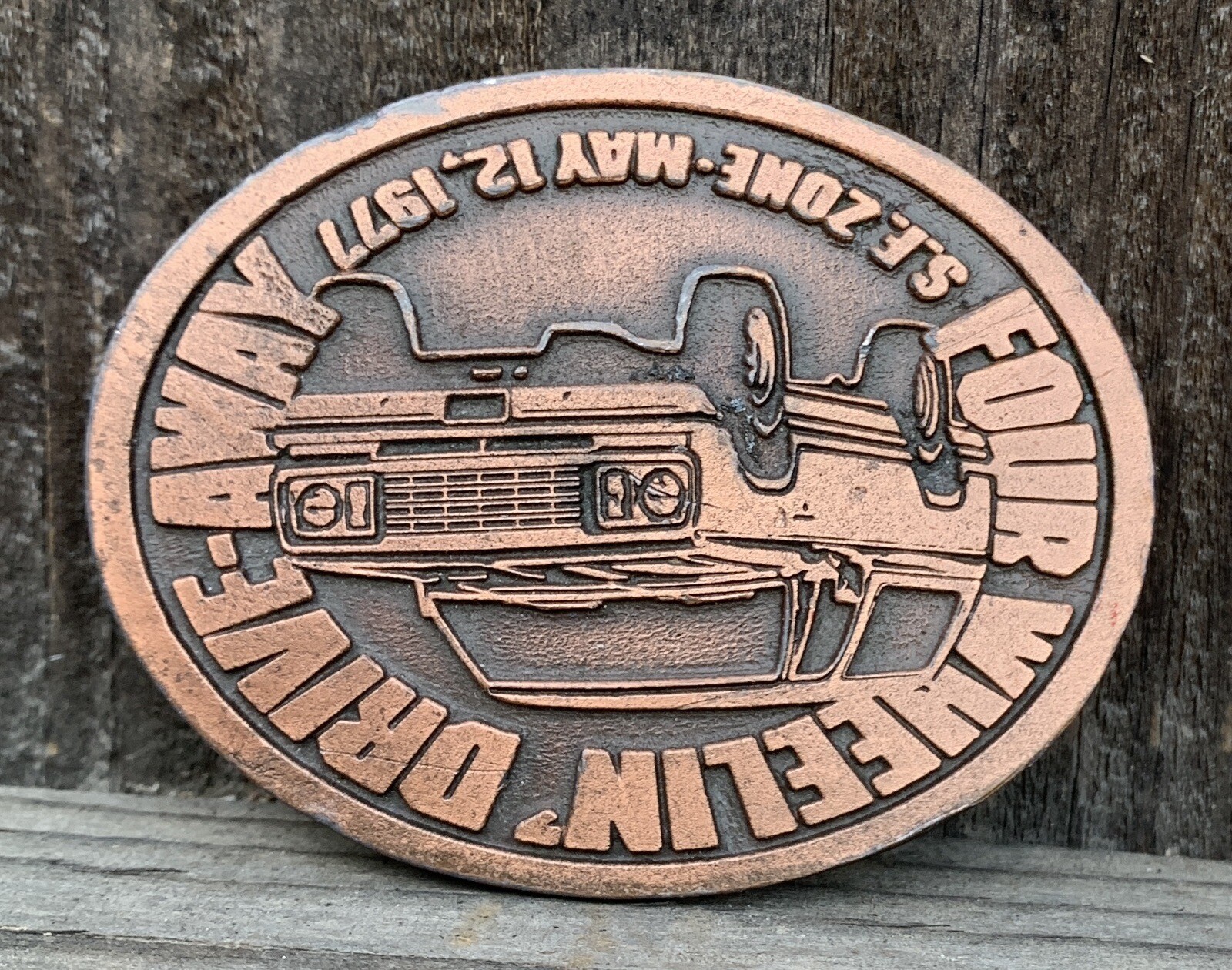Vintage Four Wheelin Drive Away SF Zone May 12 1977 Belt Buckle 70s Hit ...
