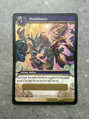 World of Warcraft TCG Slashdance Unscratched Loot Card Drums of War 1/3 ...