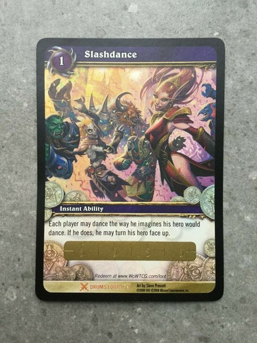 World of Warcraft TCG Slashdance Unscratched Loot Card Drums of War 1/3 ...