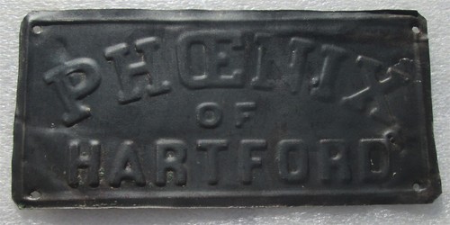 PHOENIX of HARTFORD-Authentic Insurance Company Tin Fire Mark-MARKER ...