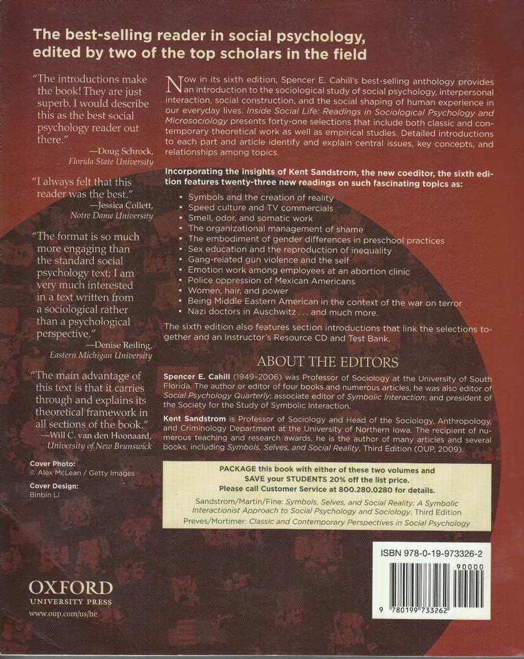 Inside Social Life : Readings in Sociological Psychology and ...