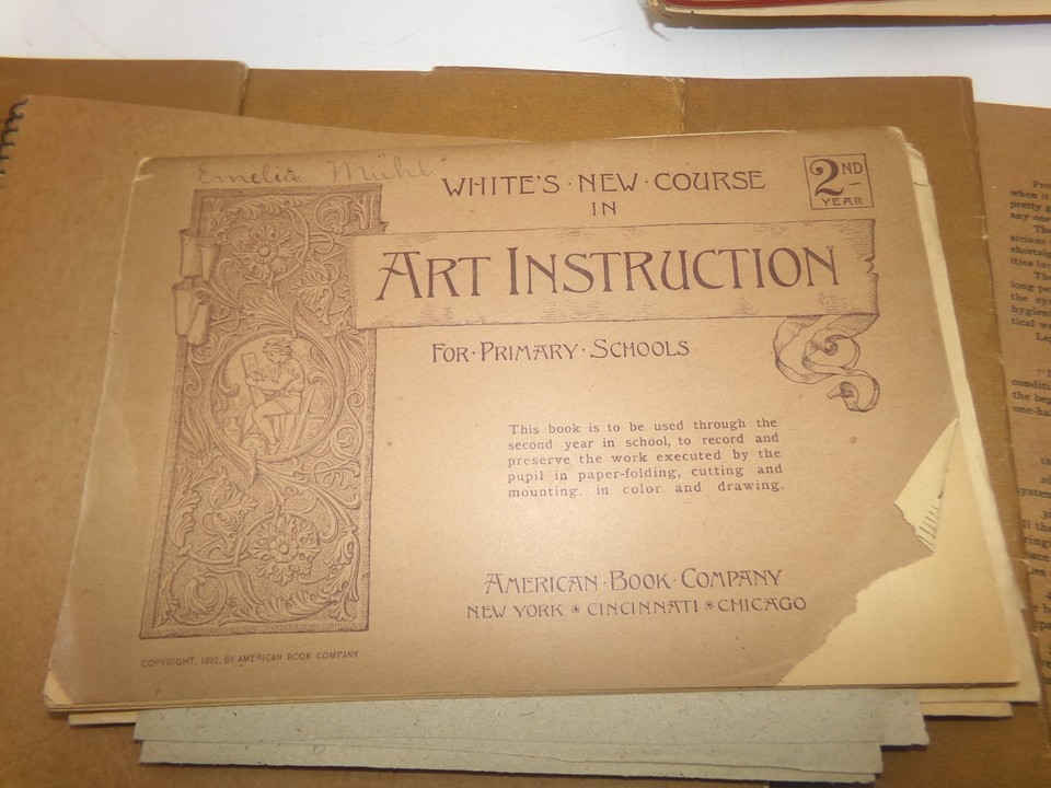 Lot of 1900 Cursive Writing Practice penmanship Art Instruction Spiral ...