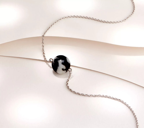 Generation Gems Opaque White Buffalo Gemstone Solitaire Bead SS Necklace | eBay