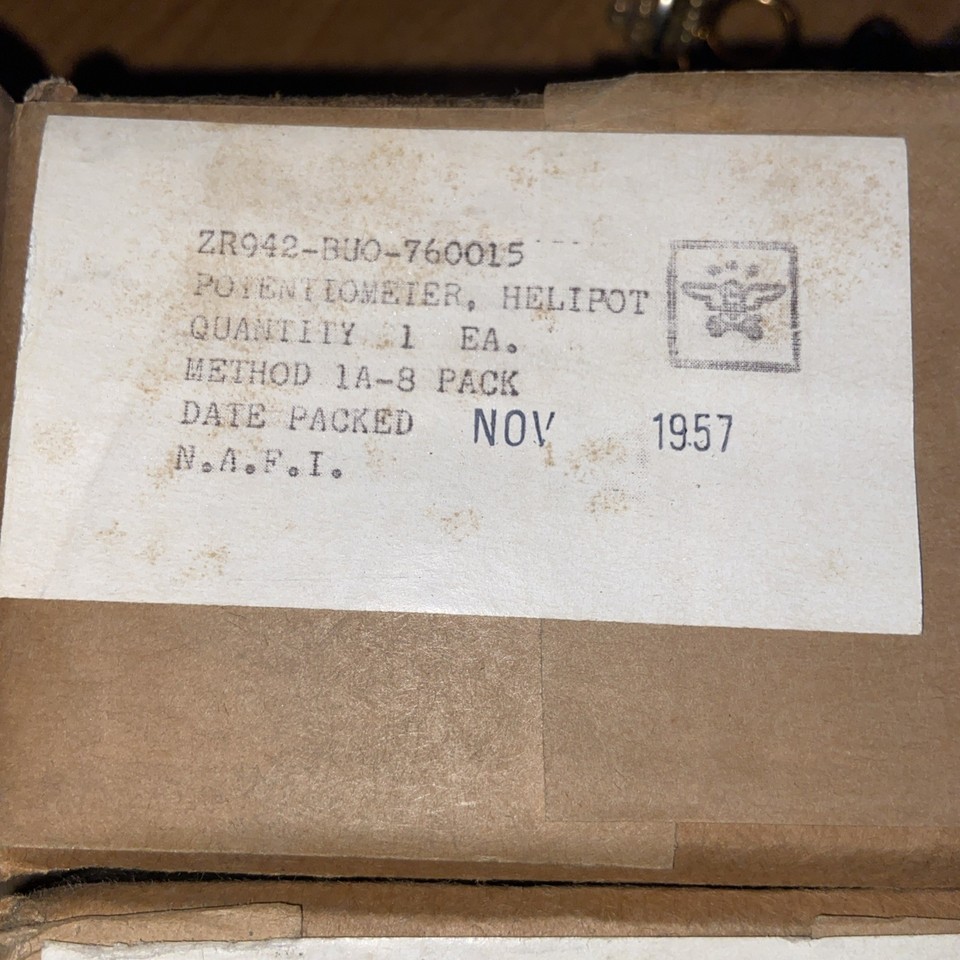 Vintage Potentiometer 1957 Sealed N.A.F.I. Lot Of 4 Sealed See Labels ...