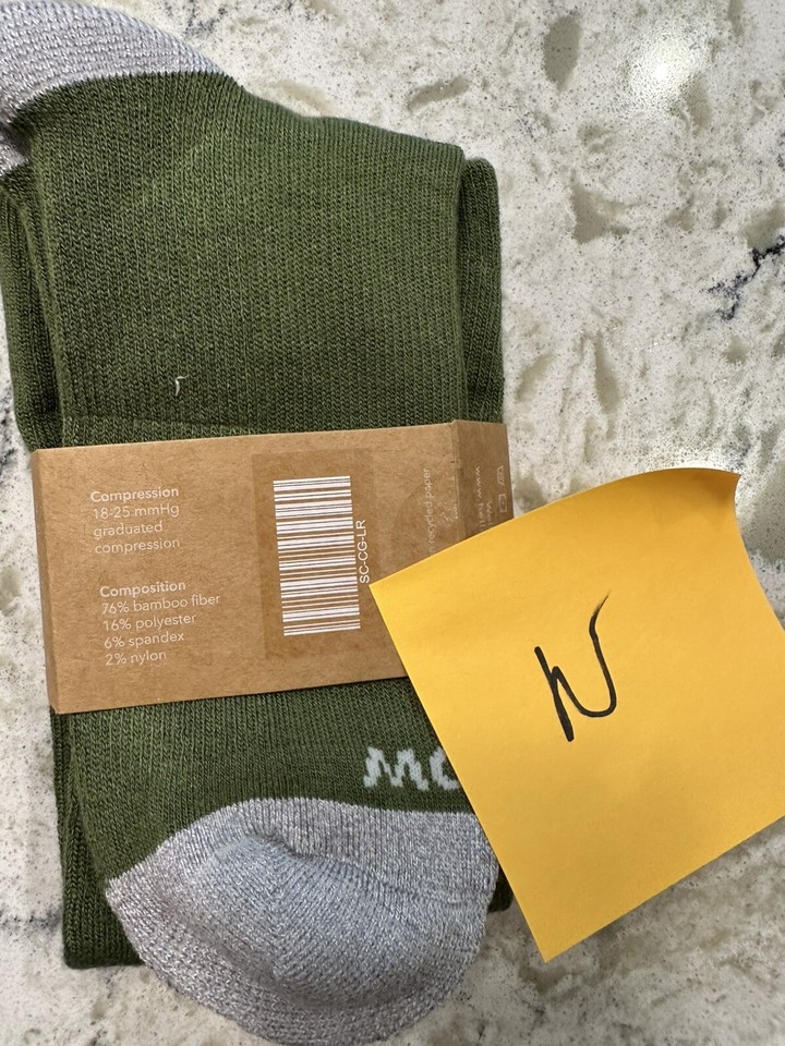 NWT WELLOW Bamboo Compression Socks Knee High Large 18-25 mmHg - green ...