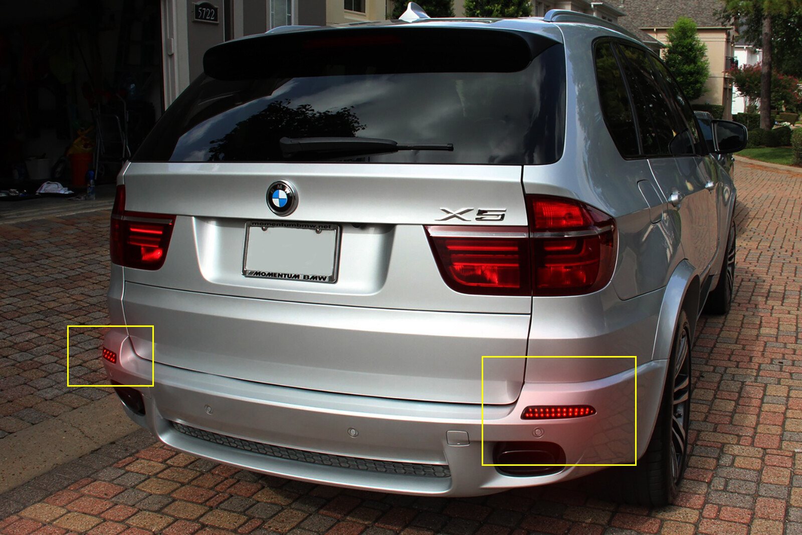 Fit BMW X5 E70 M 2006-13 LED Bumper Reflector Light Lamp Black Smoked Lens Cover | eBay