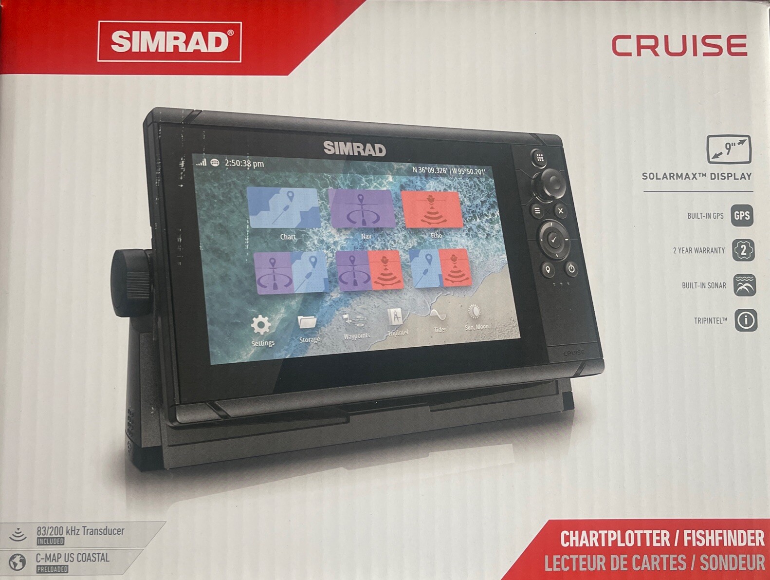 Simrad Cruise 9 with US Coastal Map and 83/200 Transducer for sale ...
