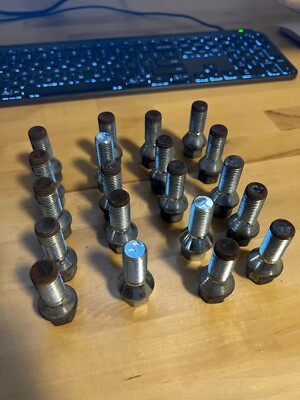 OEM MINI Cooper Wheel Lugs Bolts Black 36136890324 - Pack of 5 - Size ...