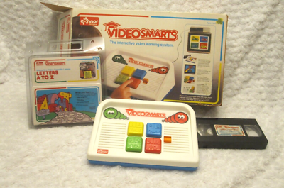 Vtg 80's VideoSmarts Interactive Kid Video Game VCR Console w/ 2 Tapes ...