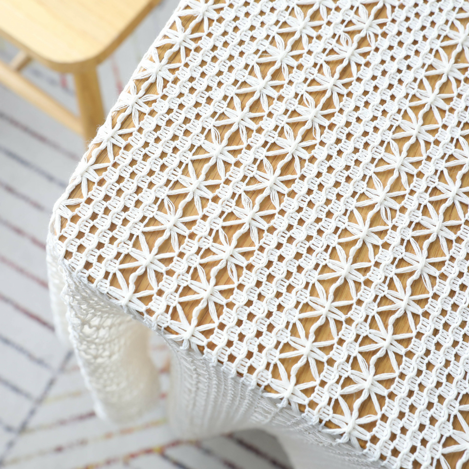 Crochet Rectangular Tablecloth Lace Table Cover Elegant Kitchen ...