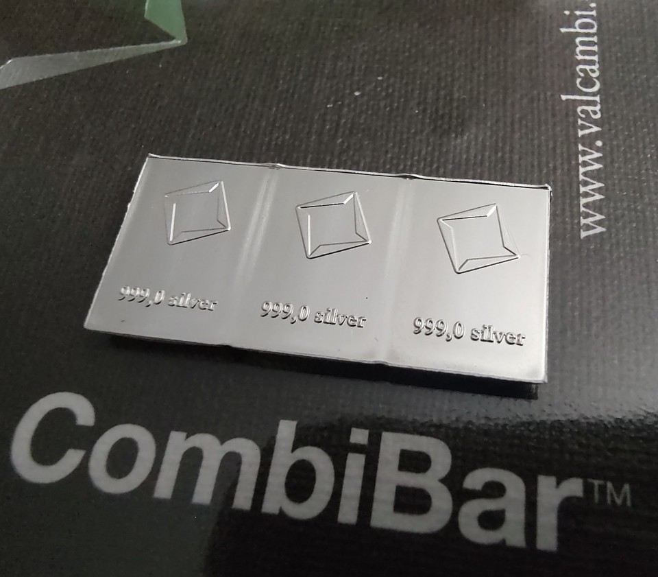 3 X 1 Gram .999 Pure Silver Valcambi Suisse (Swiss Made) Combibars | eBay