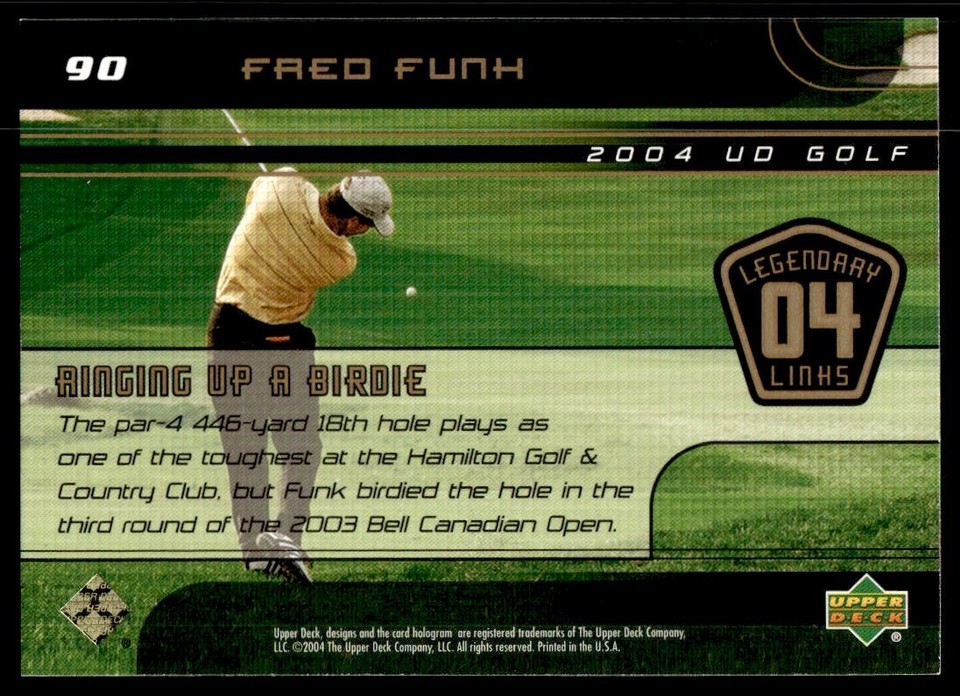 2004 Upper Deck Golf Fred Funk Auto #90 Signed | eBay