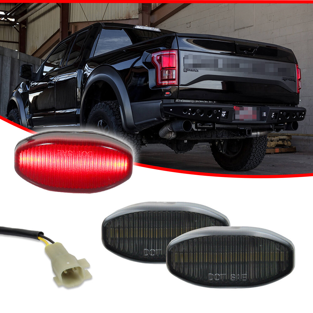 Smoked Red LED Strip Fender Marker Corner Lights For 17-up Ford F150 ...