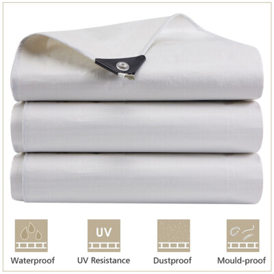 14 Mil Thiken Poly Tarpaulin w/Grommet Boat Tent Waterproof Outdoor ...