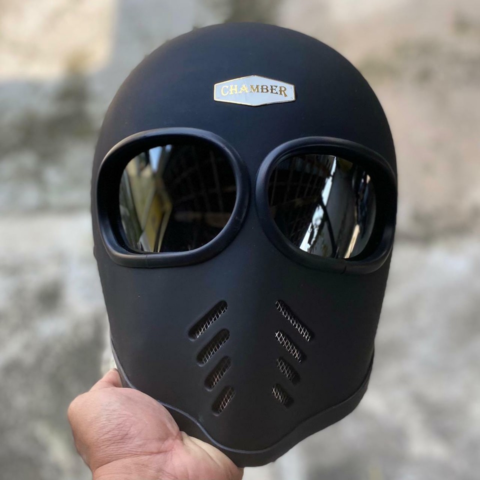 SALE!VINTAGE CUSTOM HELMET XF-GP BLACK MATTE CAFERACER BOBBER CHOPPER ...