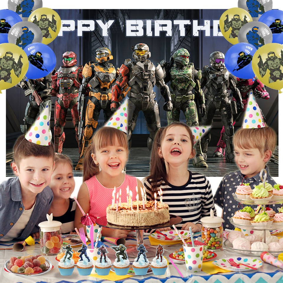 Halo Happy Birthday Party Supplies Balloon Cake Toppers Banner 5X3FT | eBay