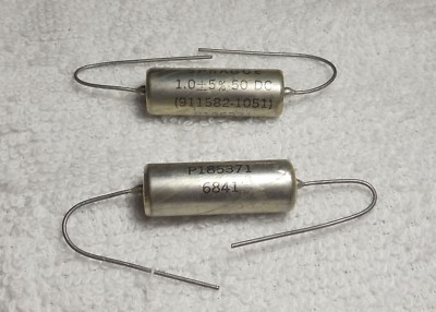 Matched Pair 1.0uf 50V Sprague Metallized Paper Film Capacitor Metal ...