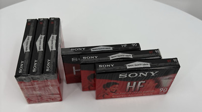6 pack SONY HF 90 Min Blank Audio Cassette Tapes **NEW SEALED** | eBay