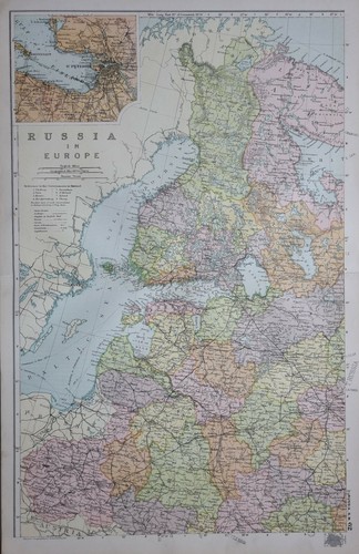 1907 MAP RUSSIA IN EUROPE ST PETERSBURG FINLAND ONEGA BAY | eBay Australia