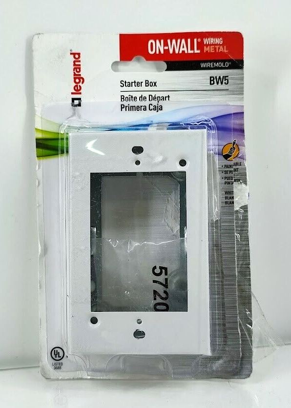Legrand Wiremold 700 Series Raceway Metal Starter Electrical Box White ...