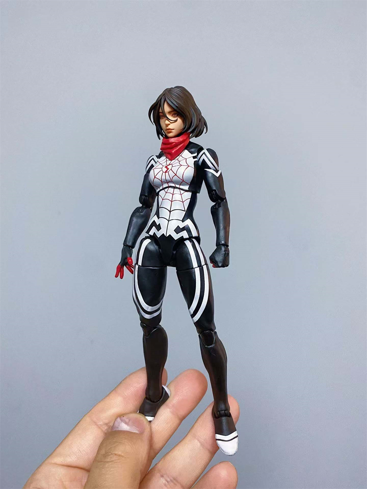 1/12 Painted Silk Spider Raven Girl Head Carved Fit 6'' Romankey Action ...