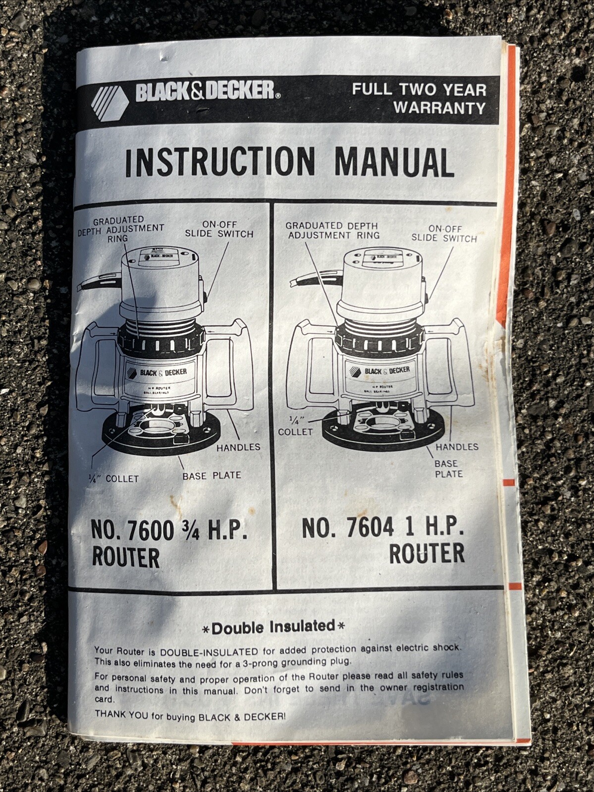 Black and Decker 1 HP Basic Router 7604 Electric for sale online | eBay