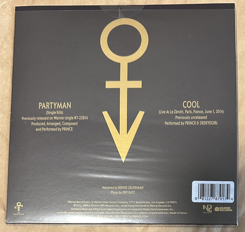 PRINCE Rogers Nelson Partyman / Cool 2021 7” single 45 record New ...