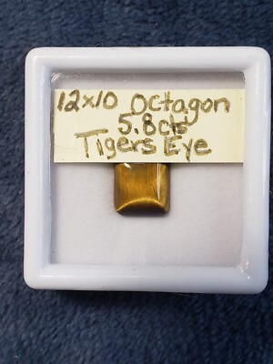 5.8 cts Natural Tiger's Eye Octagon Loose Gemstone 12mm x 10mm | eBay