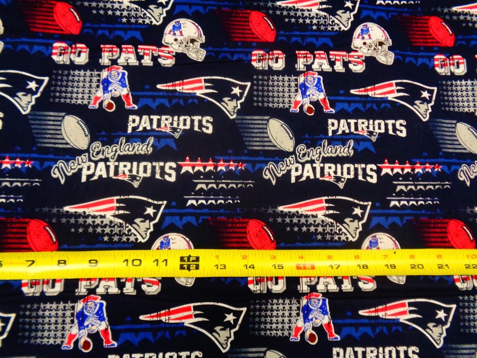 NEW ENGLAND PATRIOTS BRAND NEW DESIGN COLORS 58" WIDE 1/2 YD PIECE 100% ...