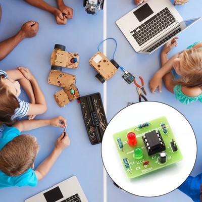 NE555 Flashing Light Adjustable Blinking Frequency Electronics Training ...