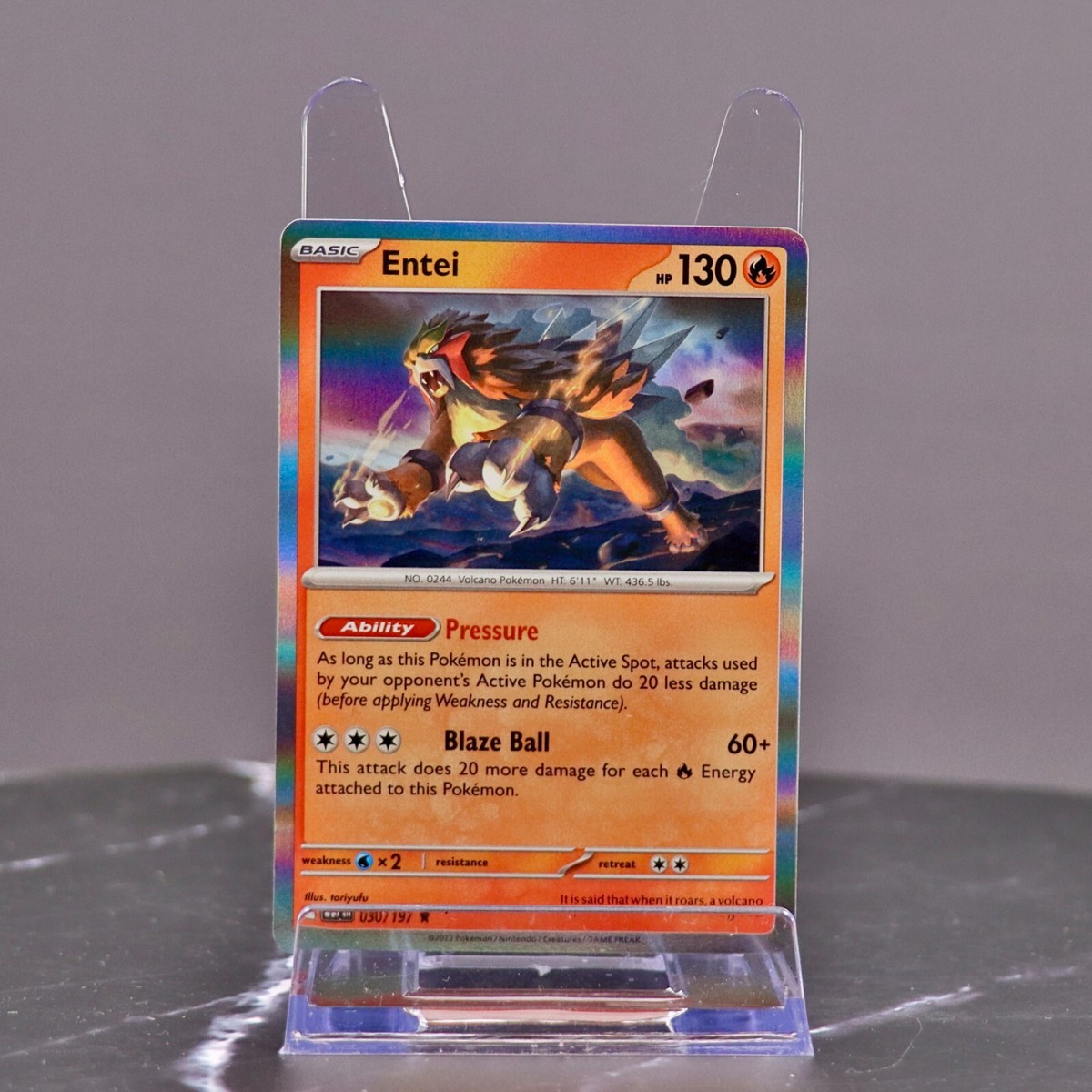 Shiny Entei Card Obsidian Flames