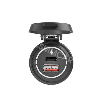 2 Port USB Type-C Fast Car Charger Adapter For Cars Motorcycles ATVs ...