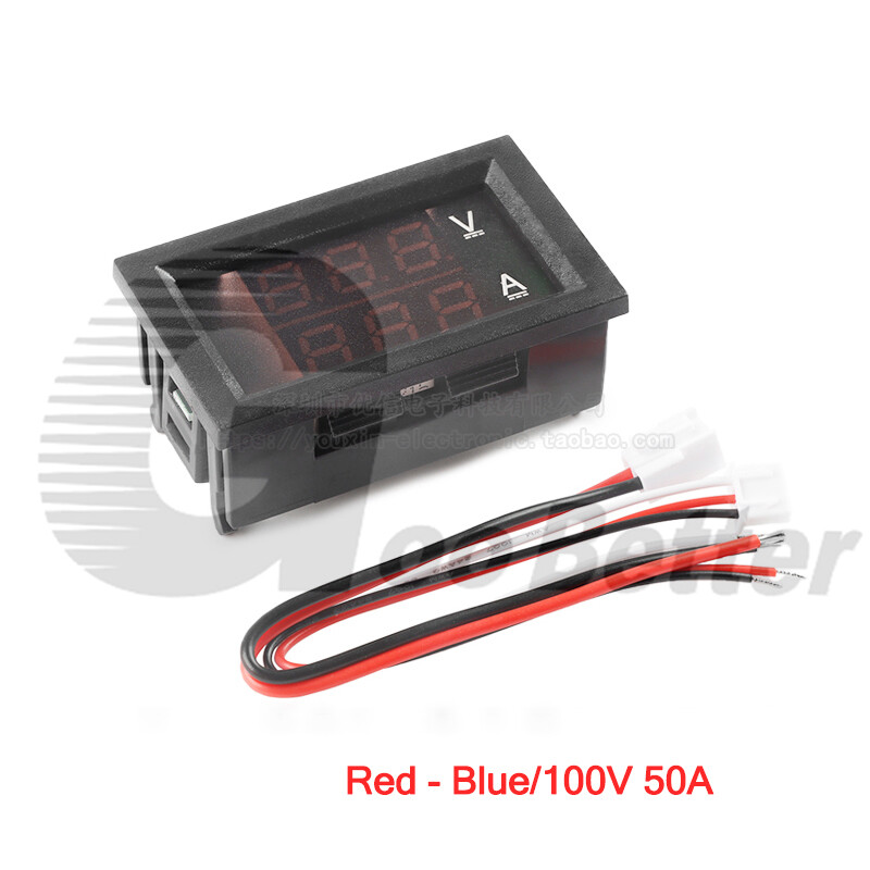5-Wire DC Voltmeter Ammeter Panel Mount Amp Meter Red-Green Red-Blue ...