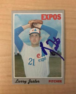 LARRY JASTER MONTREAL EXPOS SIGNED AUTOGRAPHED 1970 TOPPS CARD #124 W ...