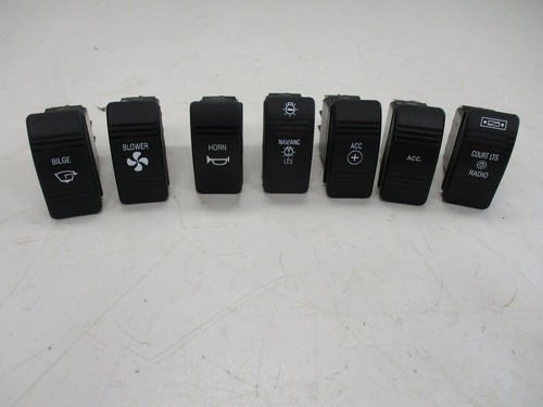 CARLING TECHNOLOGIES ILLUMINATED ROCKER SWITCH SET OF (7) BLACK MARINE ...