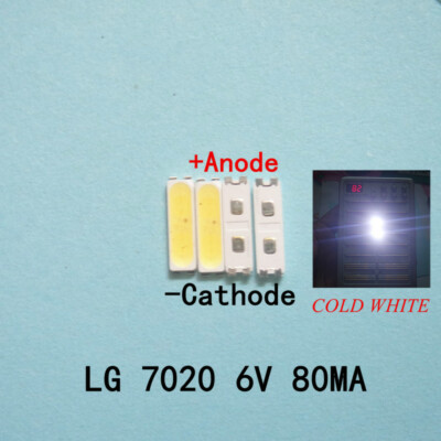 100pcs 7020 6V Lamp Beads 80mA for LED TV Backlight Strip Bar,Repair TV ...