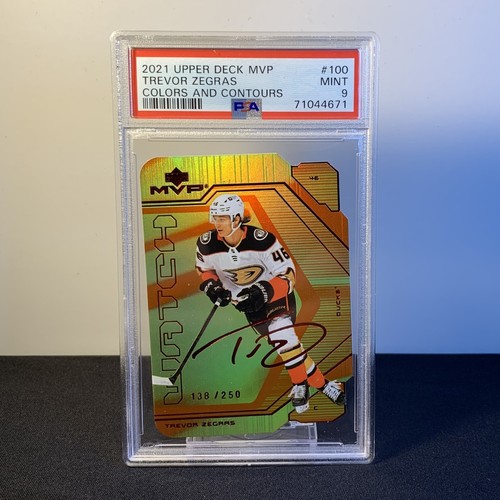 2021-22 Upper Deck MVP Colors and Contours Trevor Zegras Red Script ...