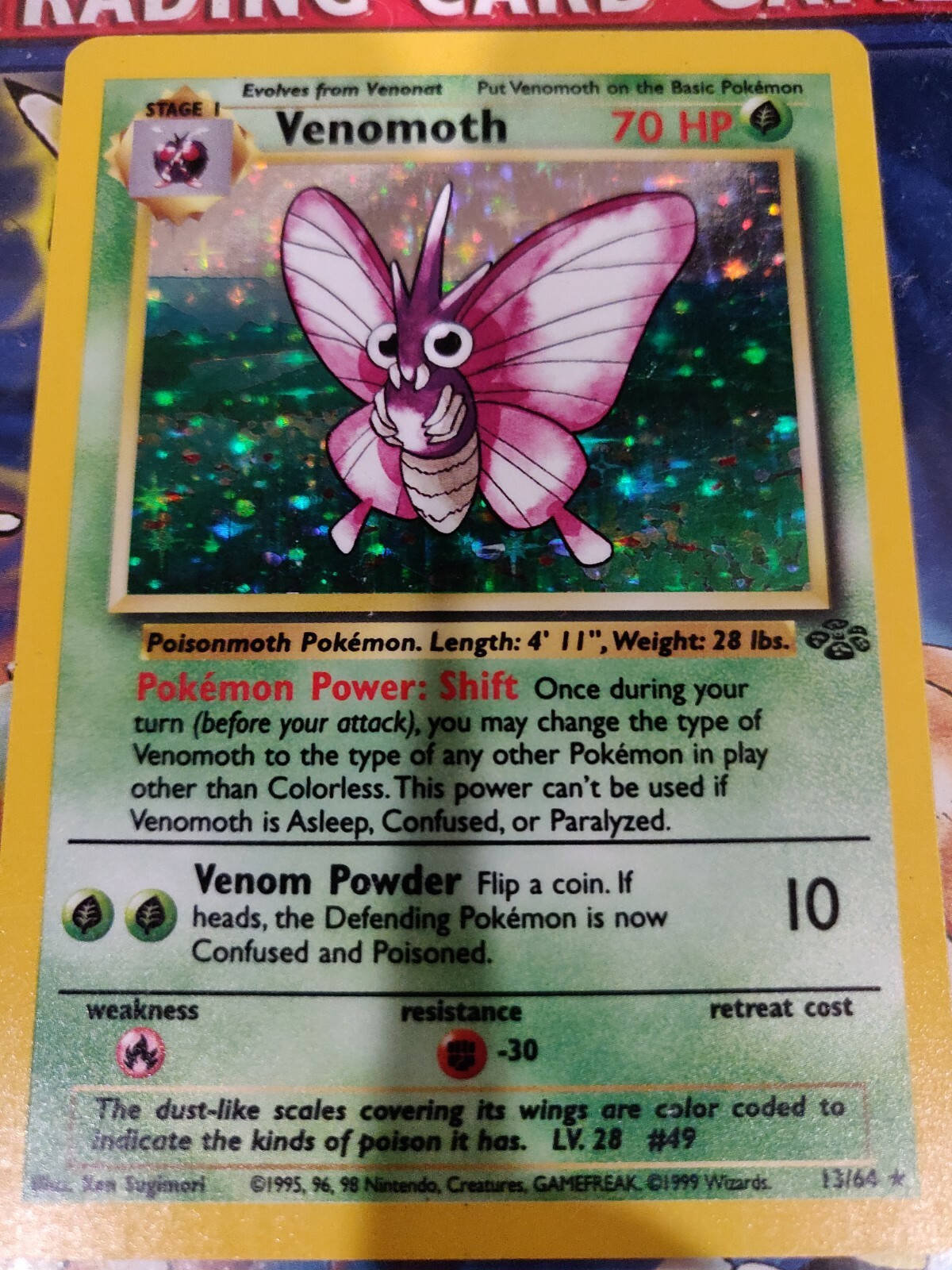 Pokemon Card Venomoth 13/64 Rare Holo 70HP | eBay