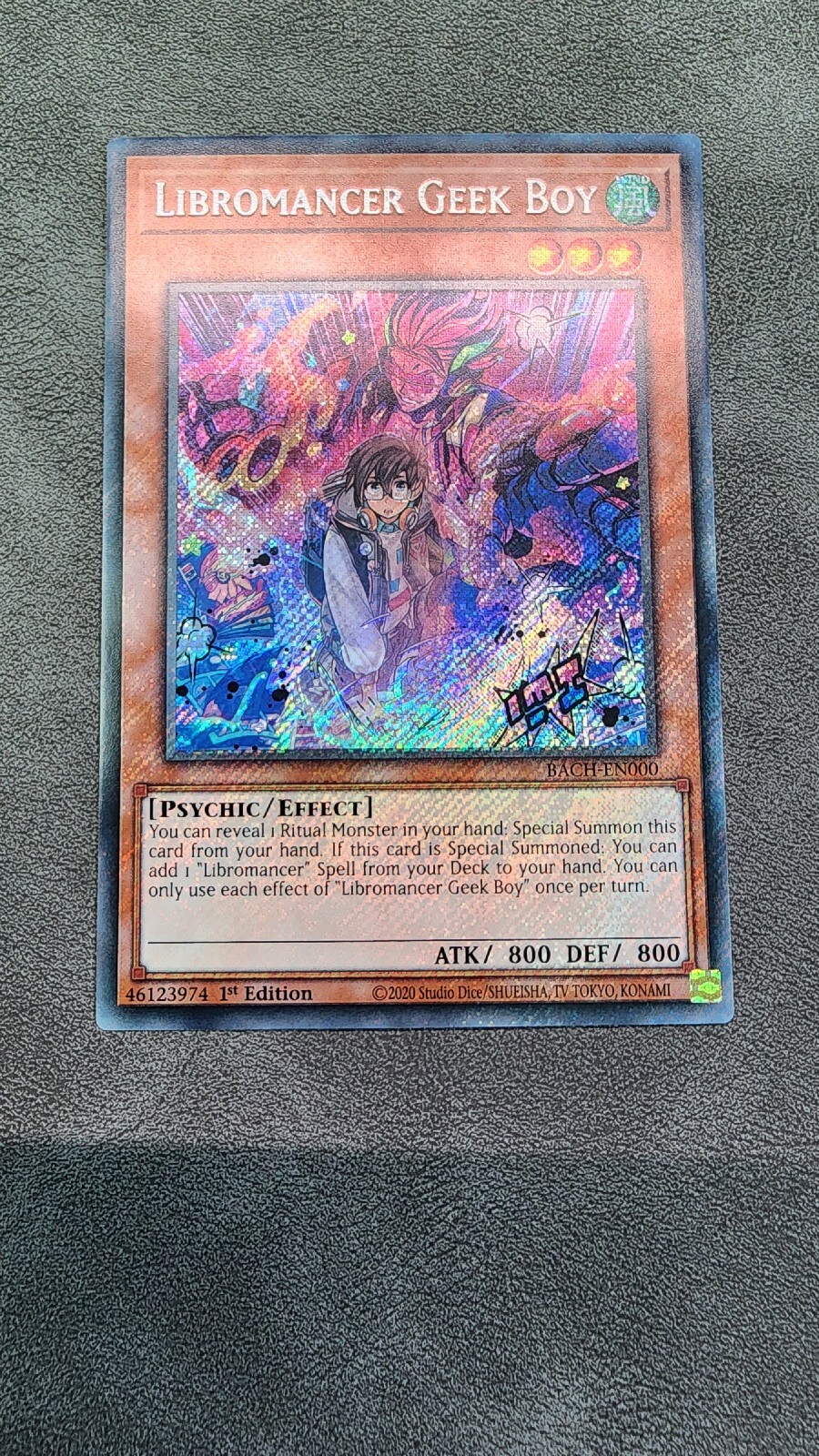 Yu-Gi-Oh! TCG Libromancer Geek Boy Battle of Chaos BACH-EN000 1st ...