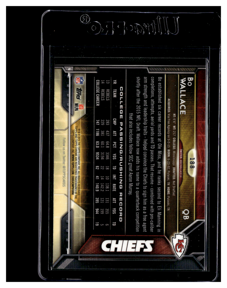 2015 Topps Chrome #188 Bo Wallace Orange Refractor | eBay