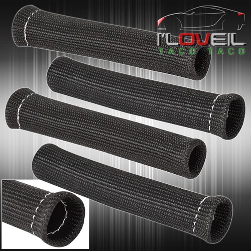 4X Heat Shield Wrap Slip On Spark Plug Wire Insulator Sport Set Black ...