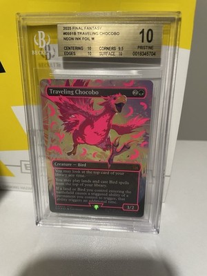 BGS 10 Traveling Chocobo (borderless)(Neon Ink Pink) Final Fantasy Foil ...