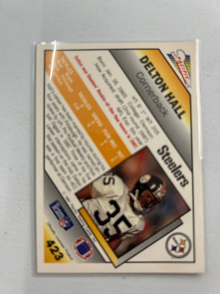 Delton Hall Pittsburgh Steelers 1991 Pacific #423 Football Card | eBay