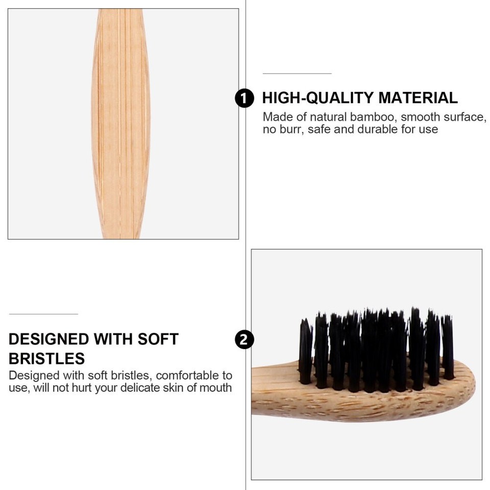 6 Pcs Medium Bamboo Toothbrush Extra Soft Toothbrushes for Adults ...
