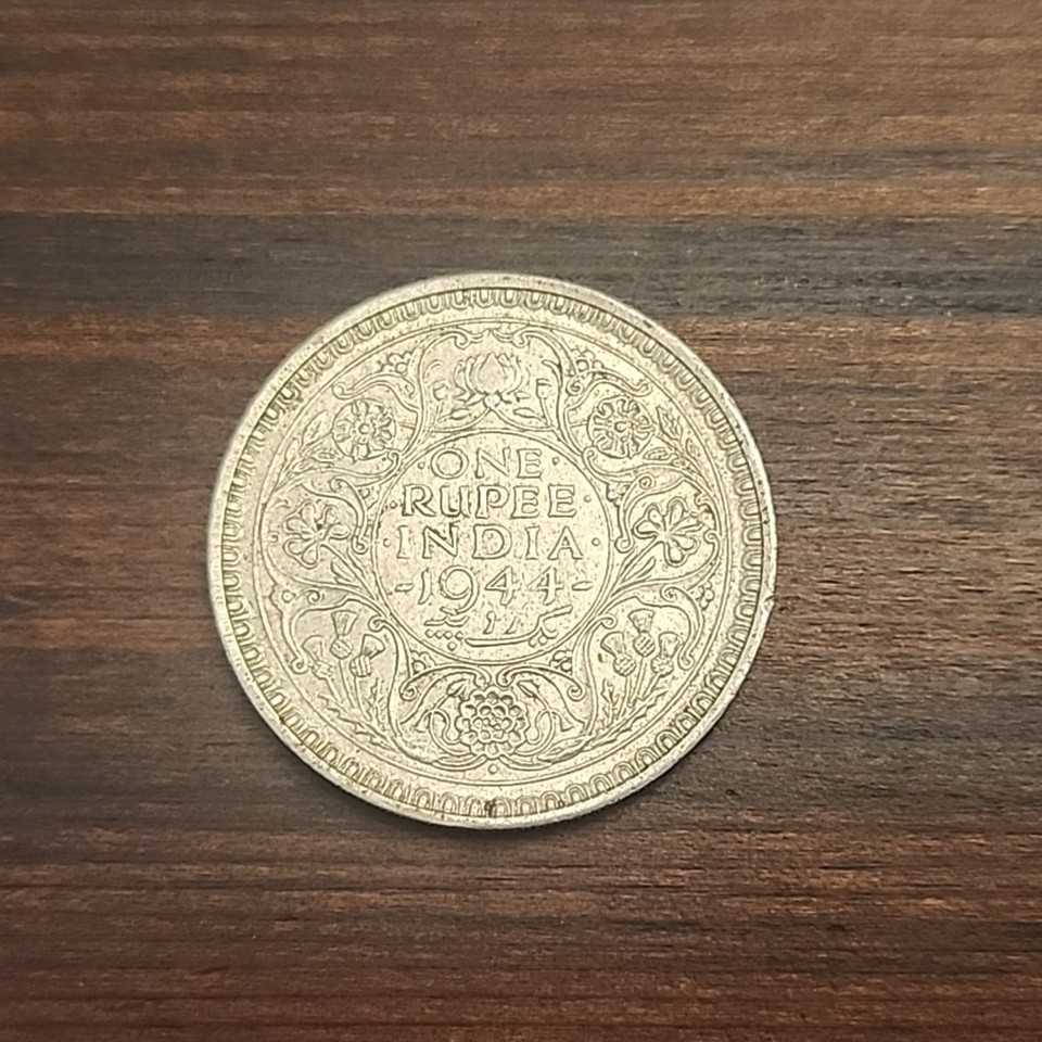 1944 India British 1 Rupee Silver Coin - King George .500 Fineness | eBay