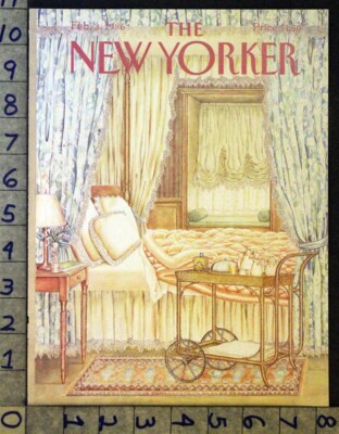 1986 BEDROOM HOUSE DECOR BEVERAGE CART JENNI OLIVER ART NEW YORKER ...