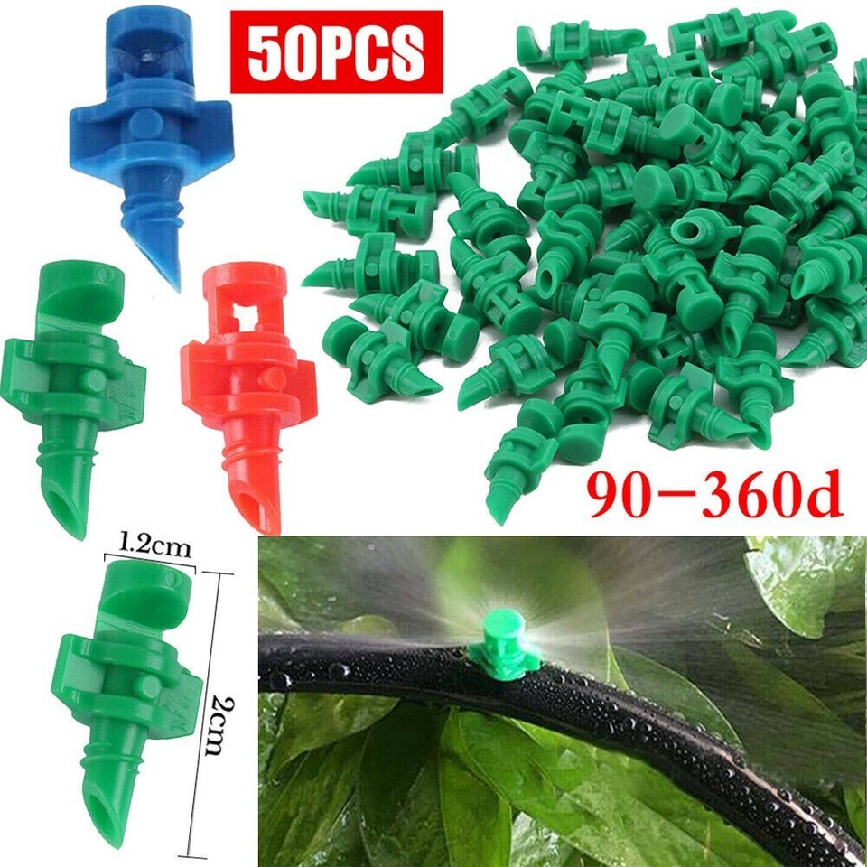50PC/Micro Spray Jets 90-360d Watering Spray Misting Nozzle Sprinkler ...