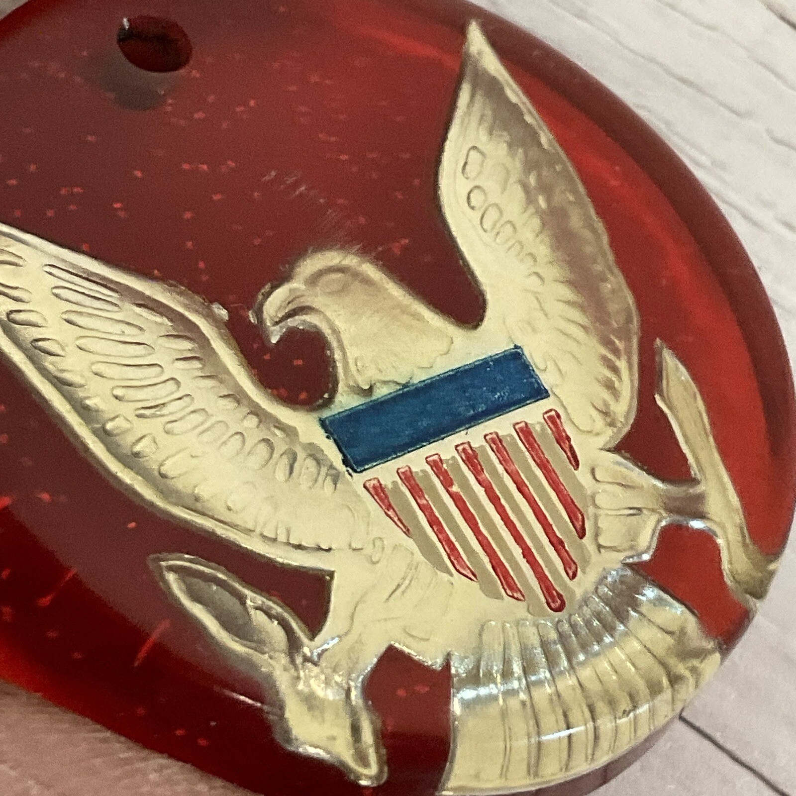 US Army Great Eagle Flag Shield Red 1.5” Round Reflector Militaria ...