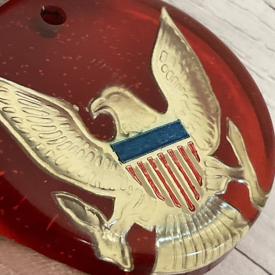 US Army Great Eagle Flag Shield Red 1.5” Round Reflector Militaria ...